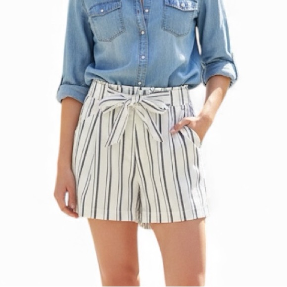 Zara | Shorts | Zara Striped High Waisted Shorts W Belt Tie S | Poshmark